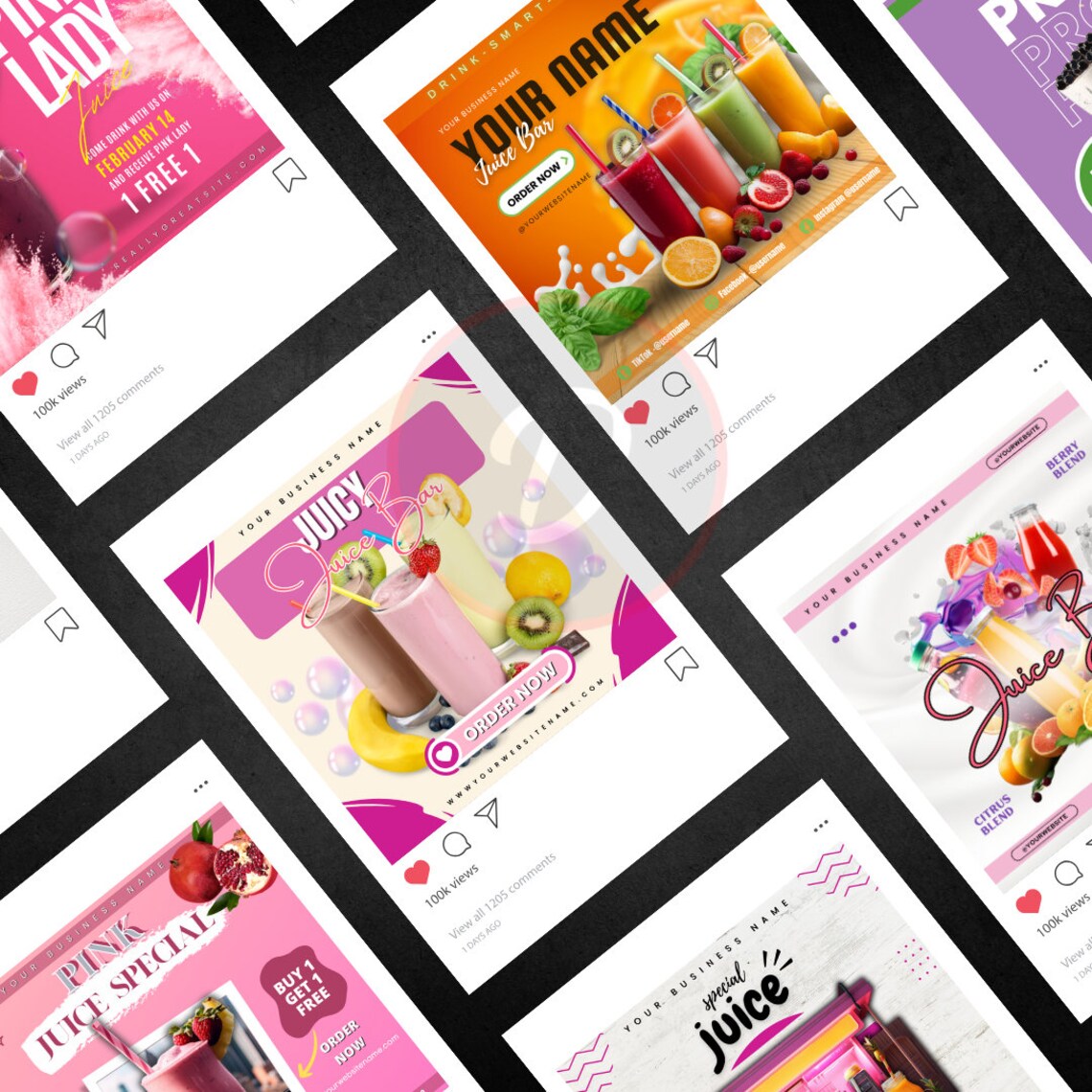 Juice Bar / Juice Bar Templates / Juice Bar Menus / Bar Menu / Canva ...