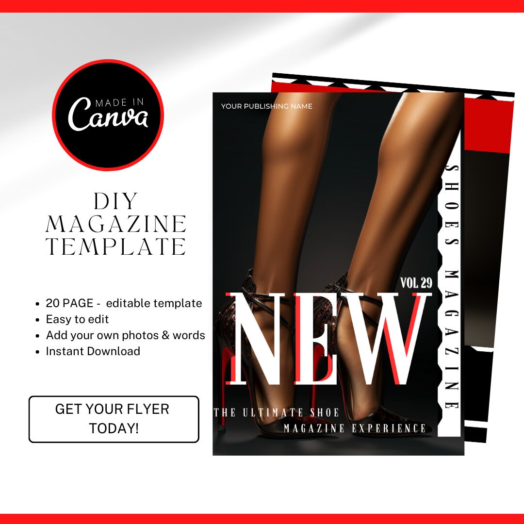 Canva Magazine Template / Magazine Template / Canva Magazine / Shoe ...