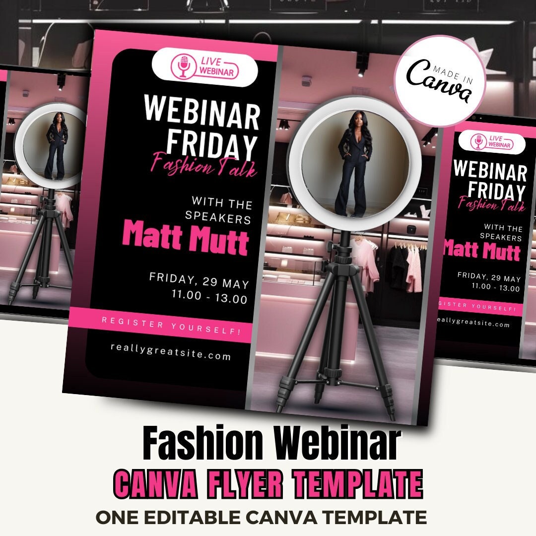 DIY Fashion Webinar Flyer Template / Editable Canva / Canva Template ...