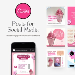 Shaved Ice Menu Template / Snow Cone Menu Template / Food Menu / Canva ...