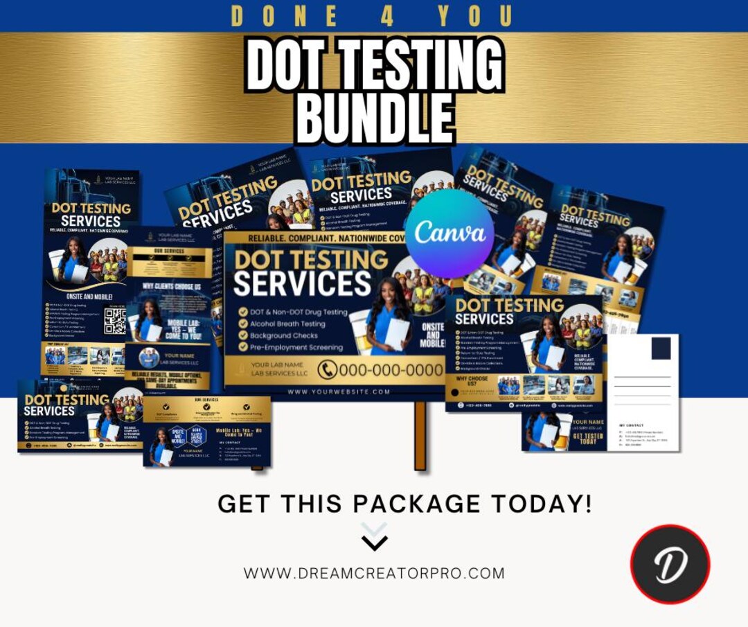 DOT Testing Drug Lab Service Flyer, Employment Consortium, Mobile Lab ...
