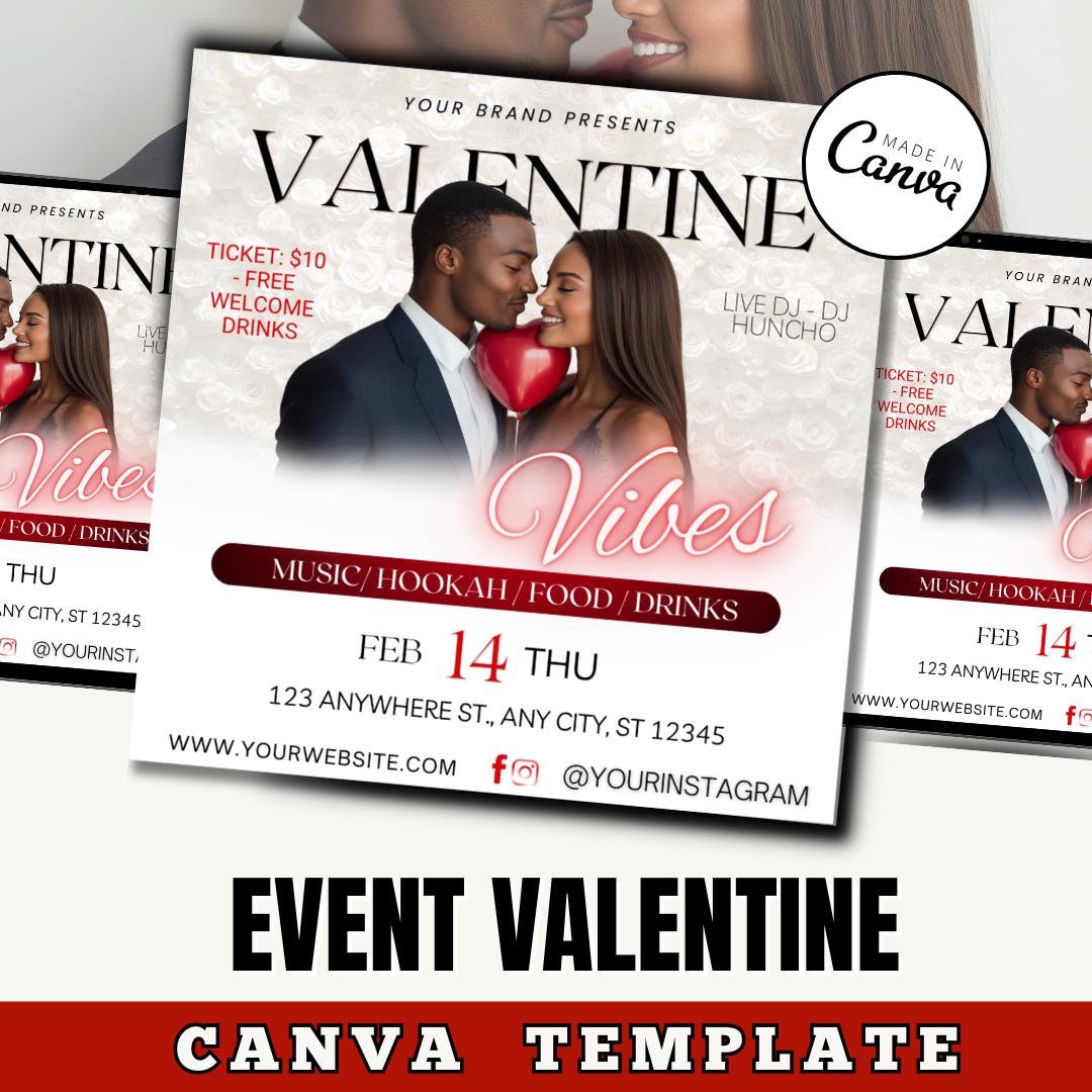 Valentines Party Flyer, February Flyer, Party Flyer, Club Flyer, Canva ...
