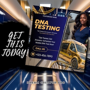 Mobile DNA Testing Flyer / DIY Medical DNA Lab Service Flyer/ Mobile ...