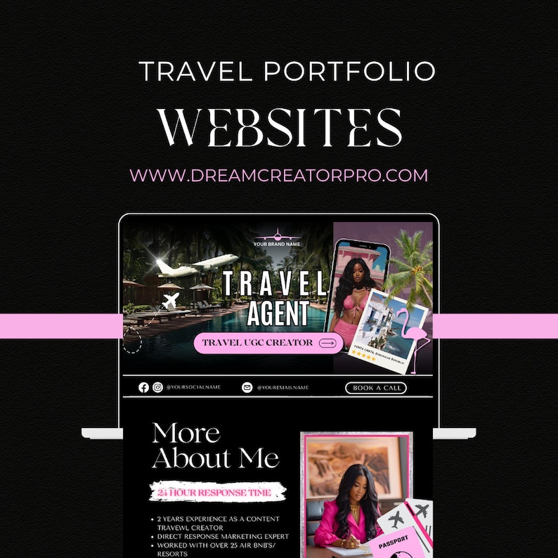 TRAVEL Agent Portfolio Website Template / Travel Agent Canva / Travel ...