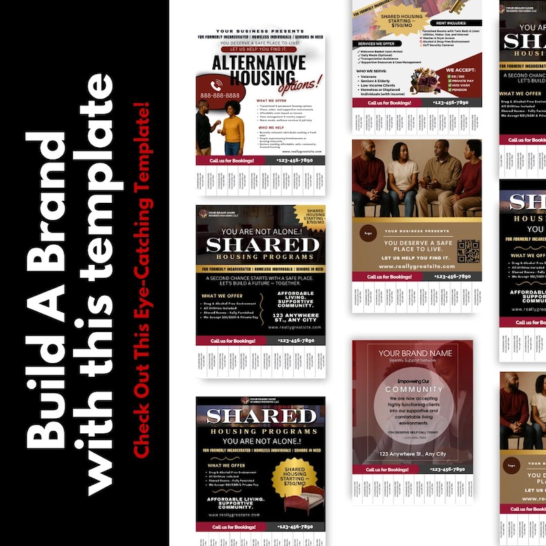 Shared Housing Flyer Tear Offs Template | Affordable Living Canva Flyer ...