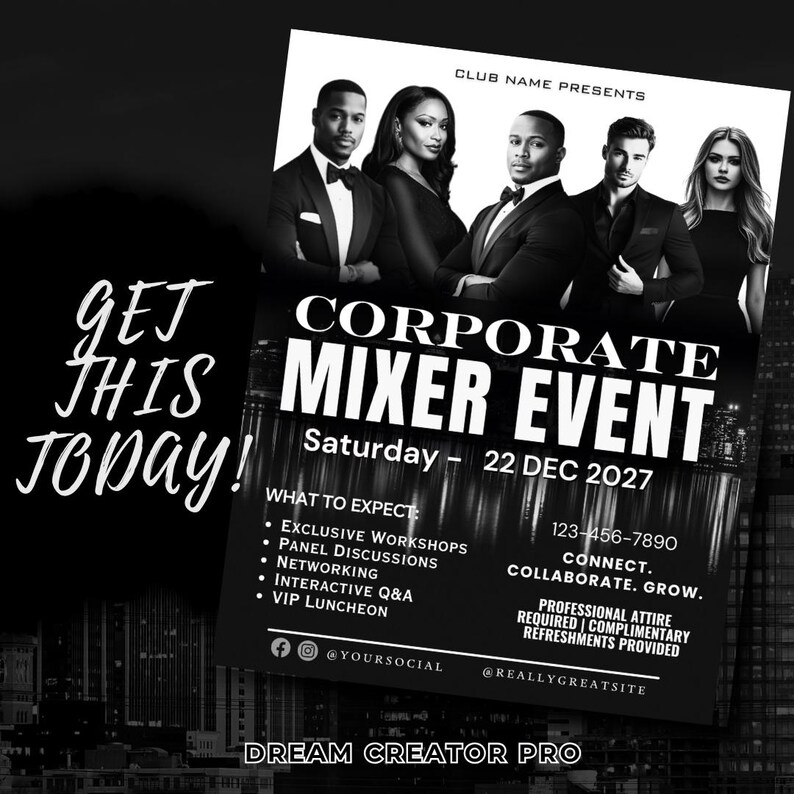 Corporate Mixer Flyer Template | 4x5 Canva Template | Business ...