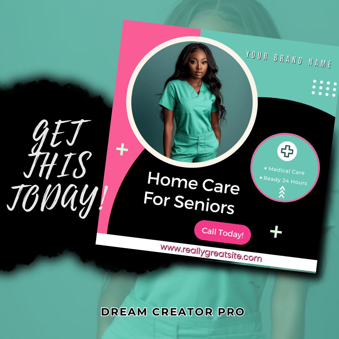 Home Care Service Flyer / DIY Home Care Service Flyer/ Canva Template ...