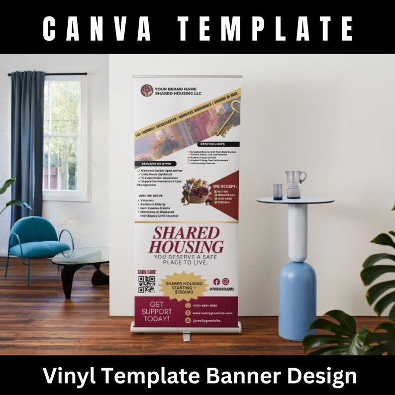 Reentry Shared Housing Retractable Banner | Transitional Living Roll up ...