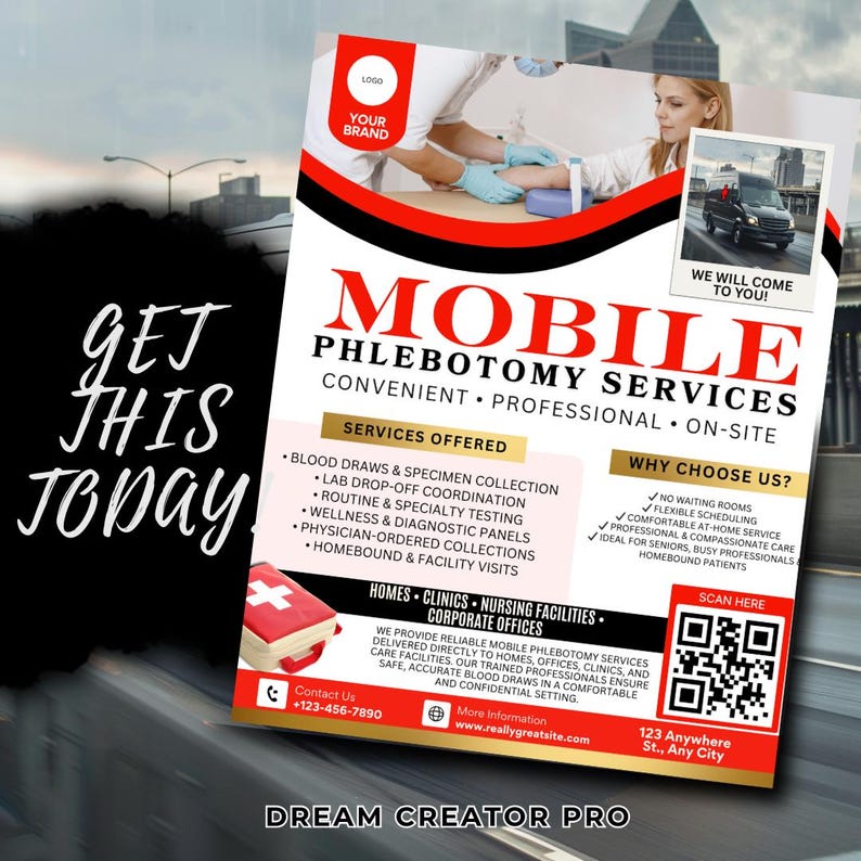 Phlebotomy Service Flyer Template / DIY Medical Service Flyer ...