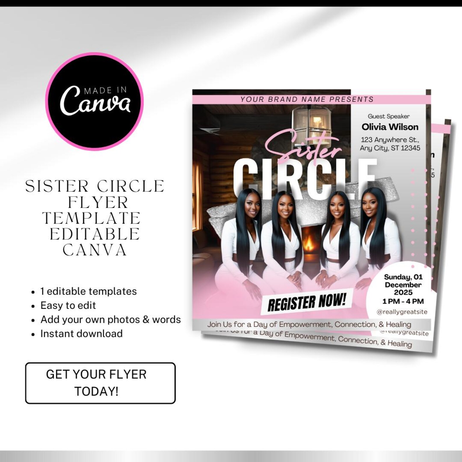 Women Sister Circle Event Flyer Template / Conference Flyer / Digital ...