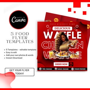 Food Menu Template / Food Menu / Waffle Template / Instagram Template ...