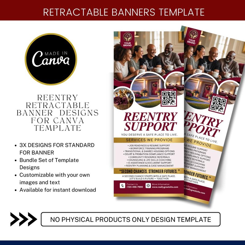 Reentry Shared Housing Retractable Banner | Transitional Living Roll up ...