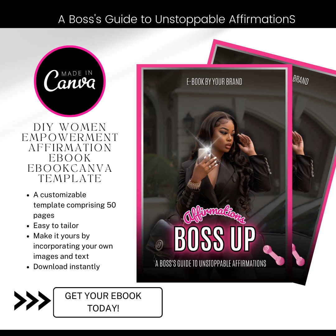 Affirmation Ebook Template Guide / Canva E-book Template / Canva Guide Template / Digital E-book ...