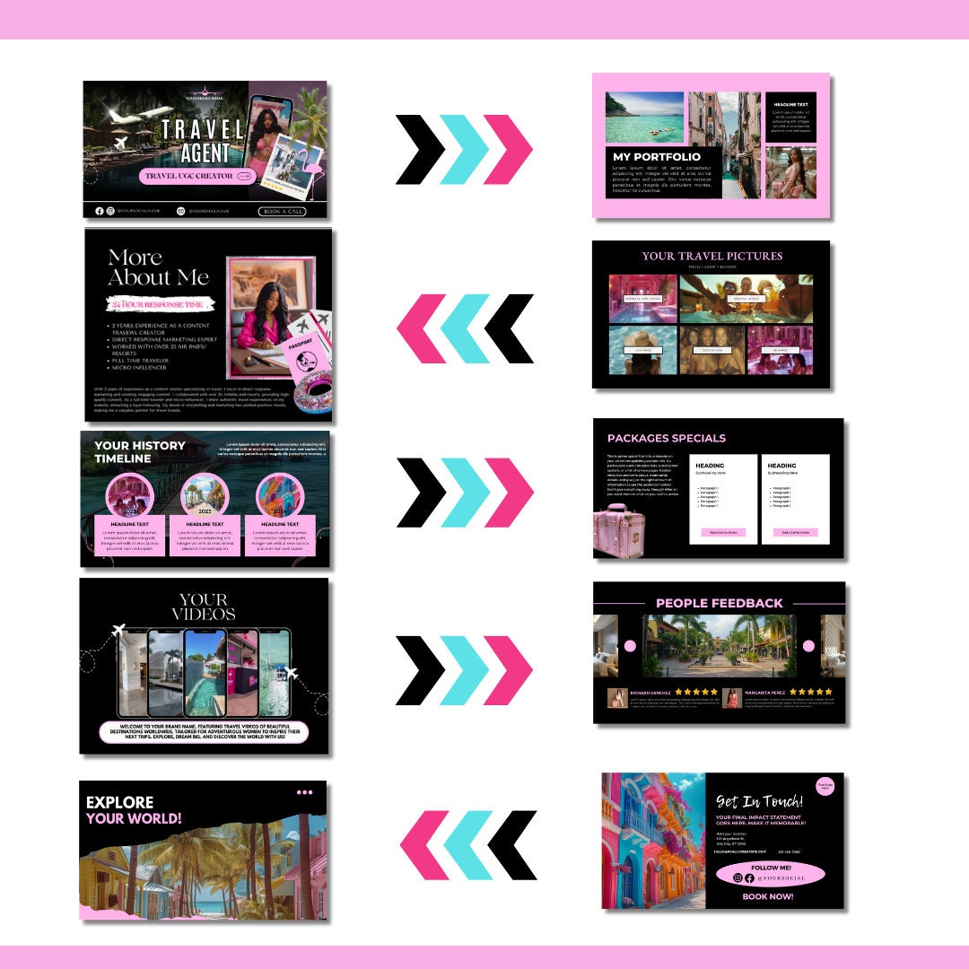 TRAVEL Agent Portfolio Website Template / Travel Agent Canva / Travel ...