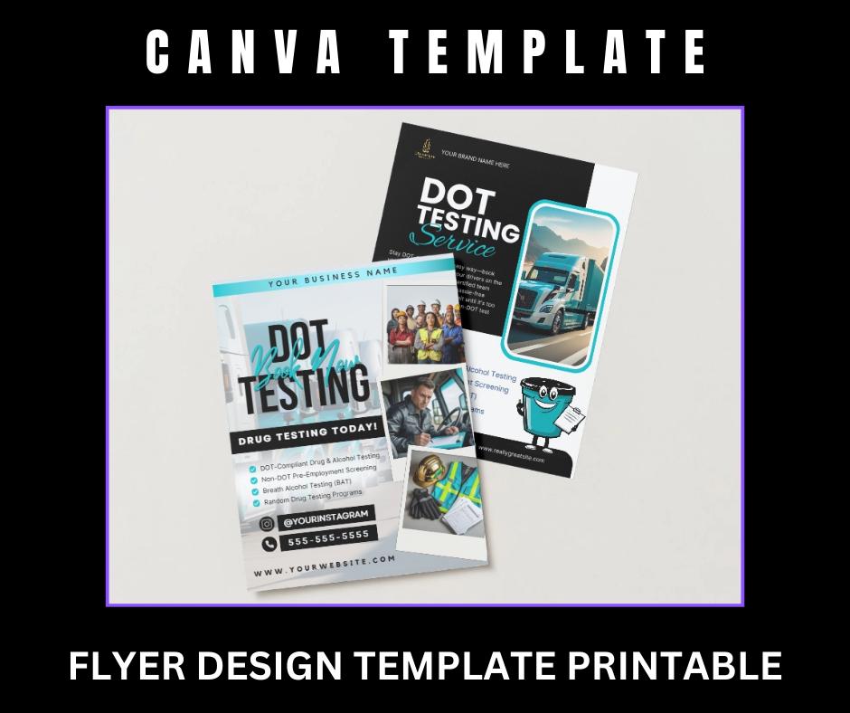 DOT Testing Flyer Bundle | 7 Printable Canva Templates | Drug Testing ...