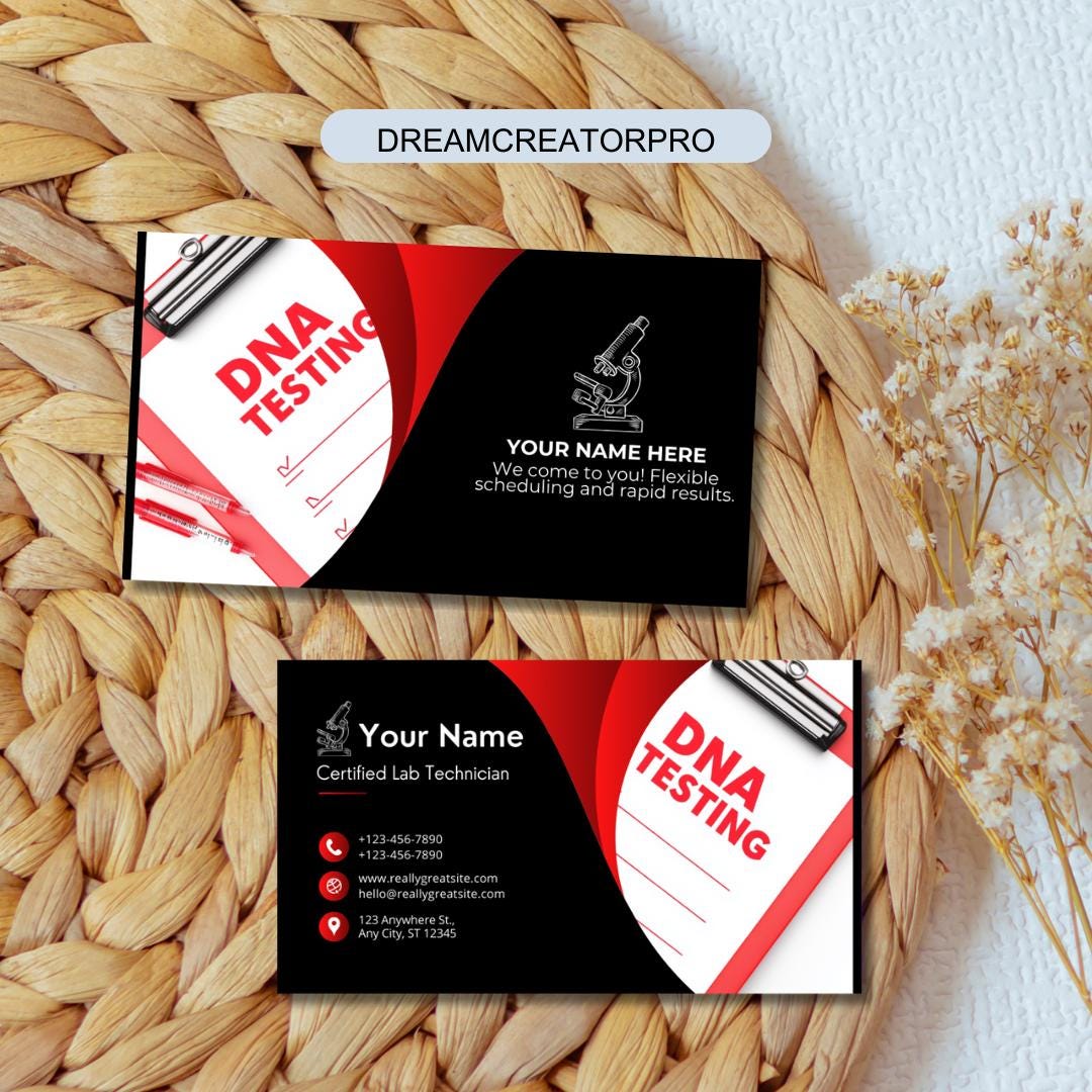 Mobile Lab Business Cards Template / DIY Medical Service Flyer/ DNA ...