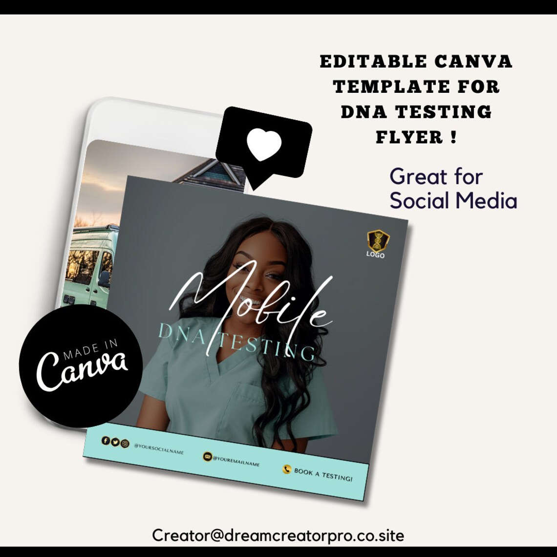 Mobile DNA Testing Flyer / DIY Medical DNA Lab Service Flyer/ Mobile ...