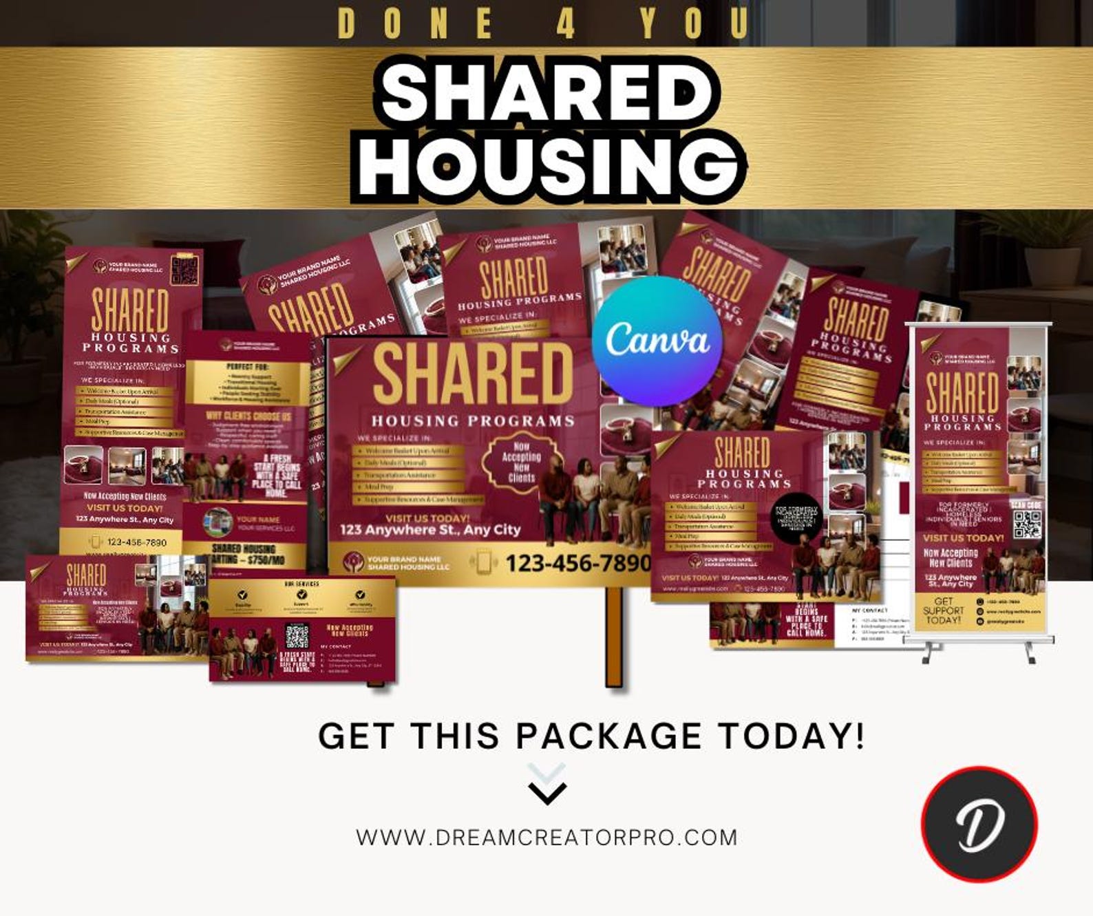 Shared Housing Canva Template Bundle | Reentry & Transitional Housing ...