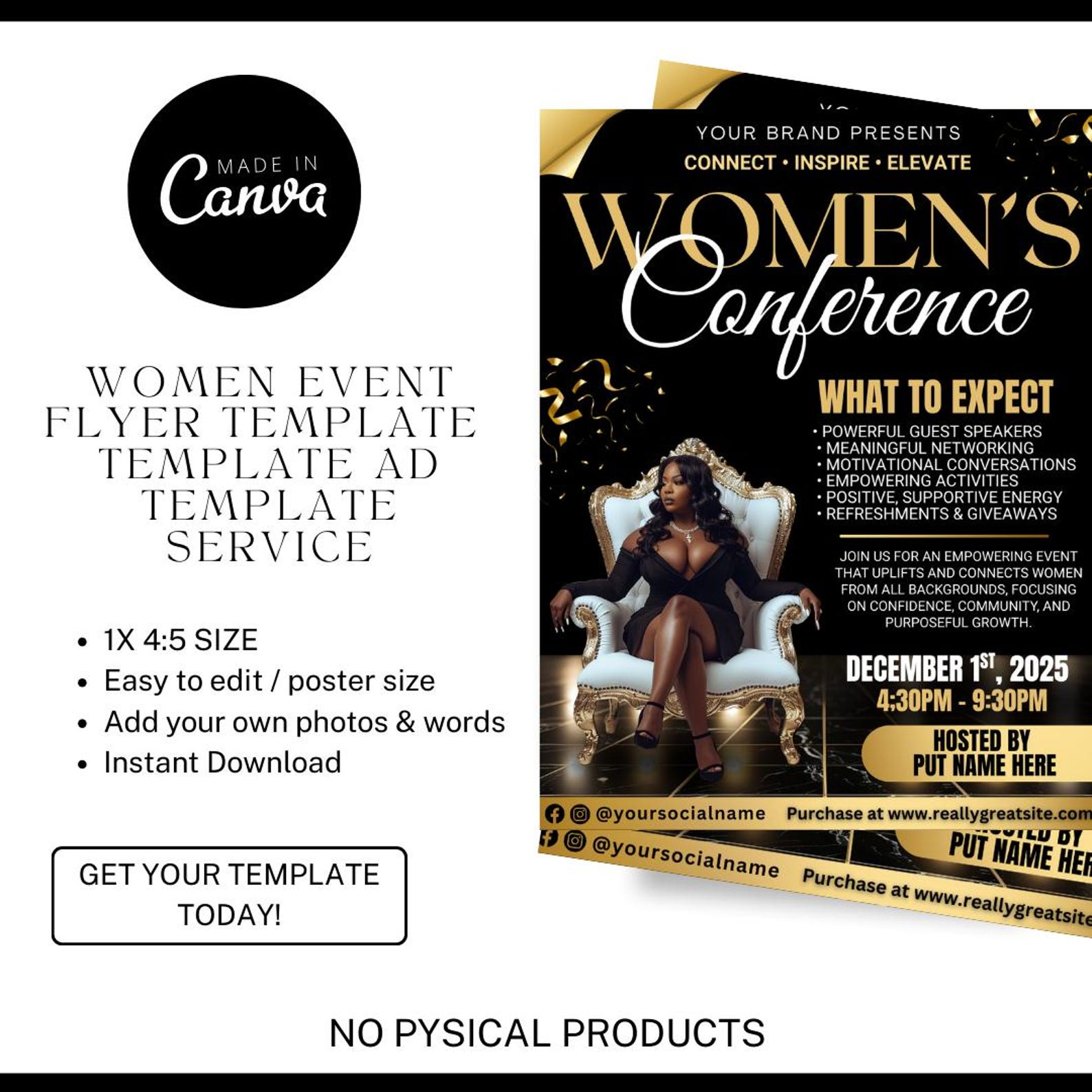 Women Network Event Flyer Template/ Conference Flyer / Digital Flyer ...