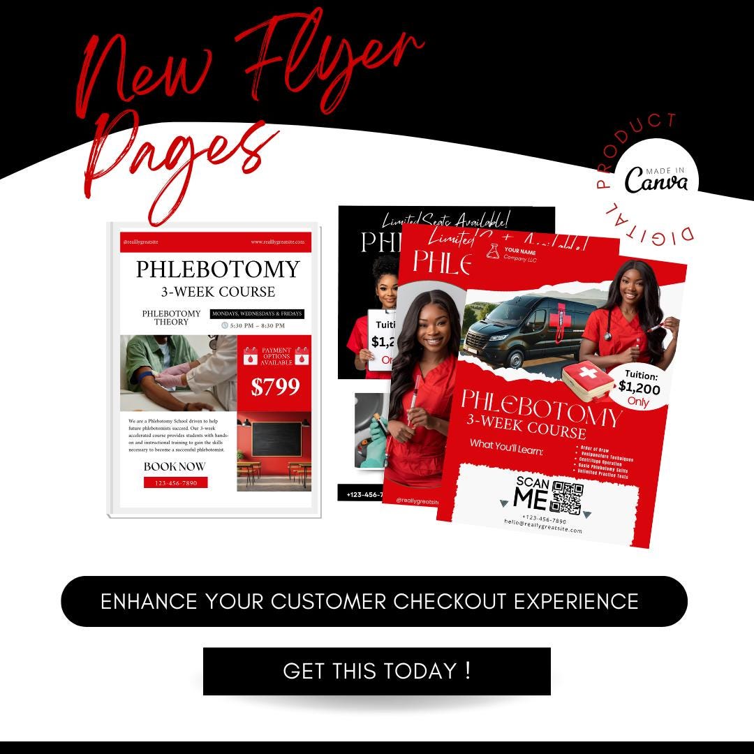 Phlebotomy Class Flyer / DIY Medical Service Flyer/ Healthcare Course ...