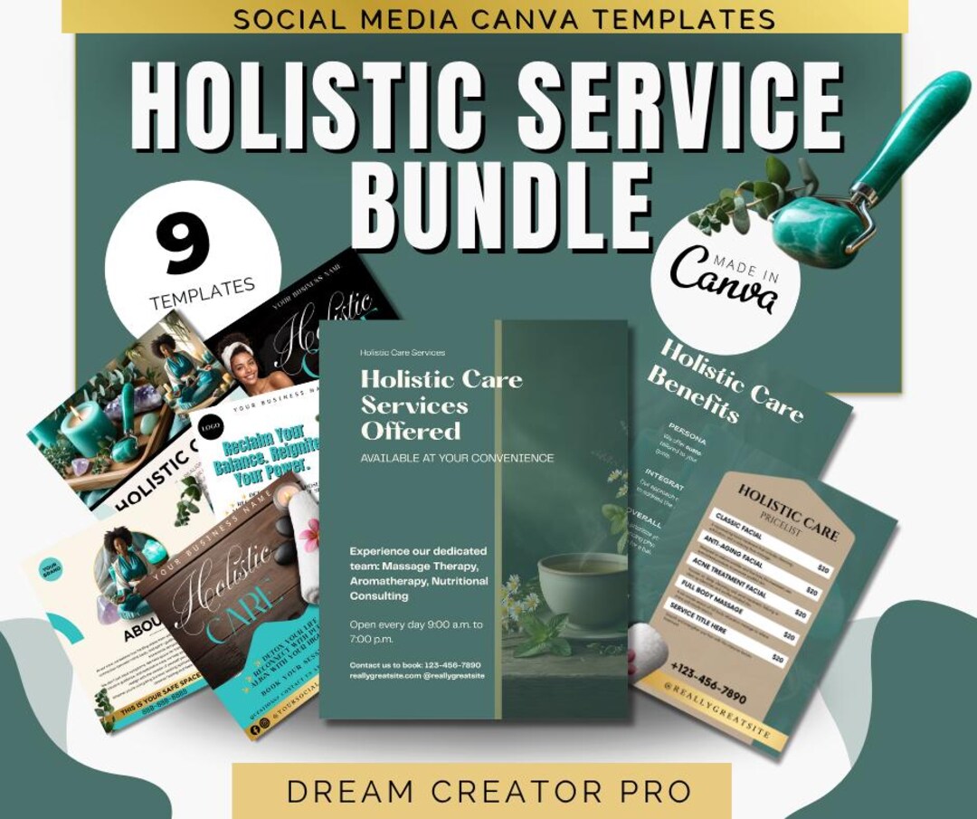 Holistic Wellness Business Bundle | Canva Welcome Packet, Pricing List ...