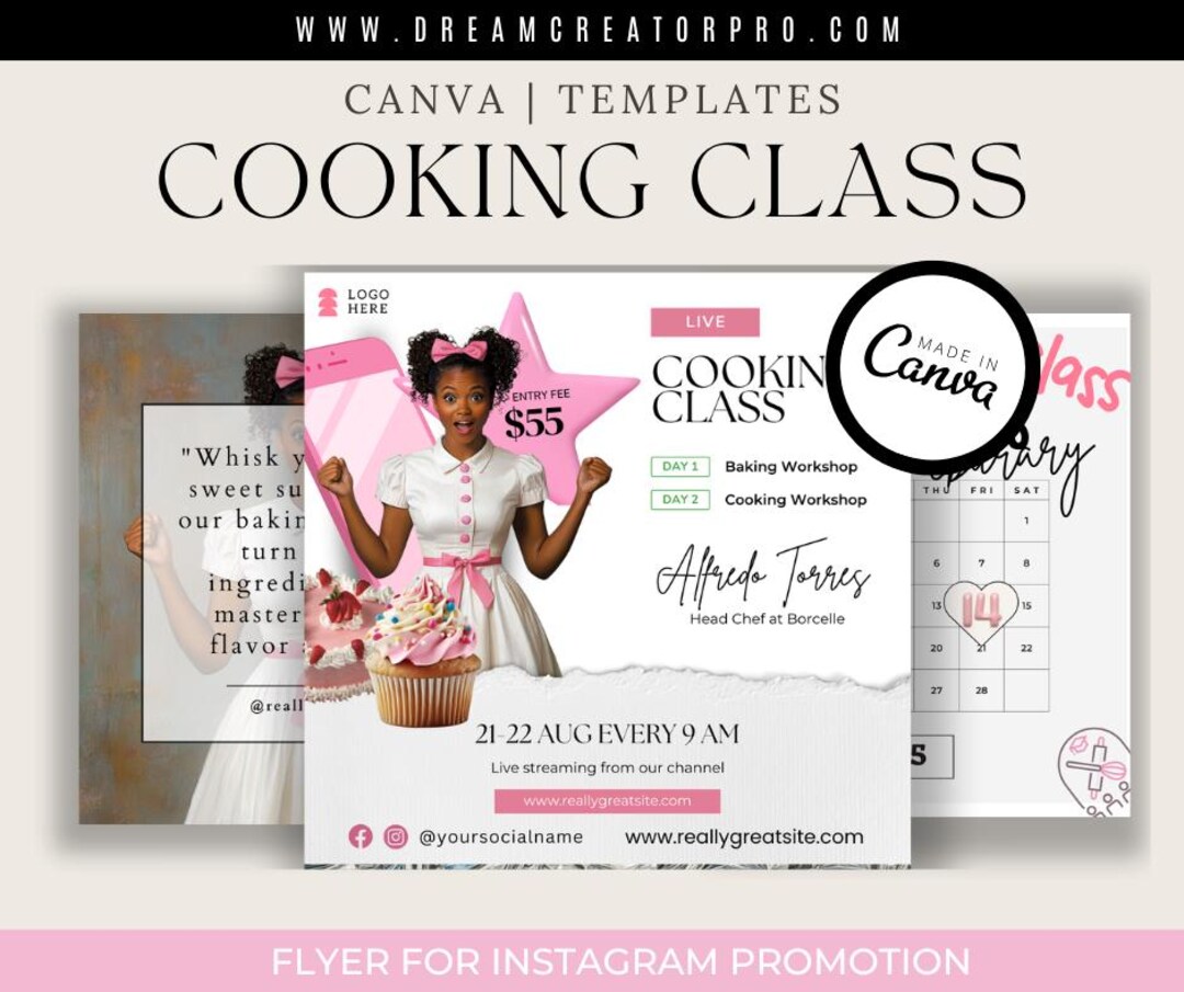 Cooking Class Flyer Template / Baking Class / Online Classes Template ...