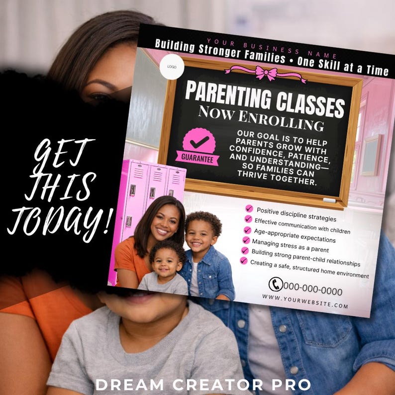 Parenting Class Flyer Template | Court Approved Parenting Classes ...