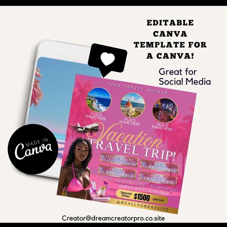 TRAVEL Agent Flyer / Travel Agent Canva / Travel Agent / Canva Template ...
