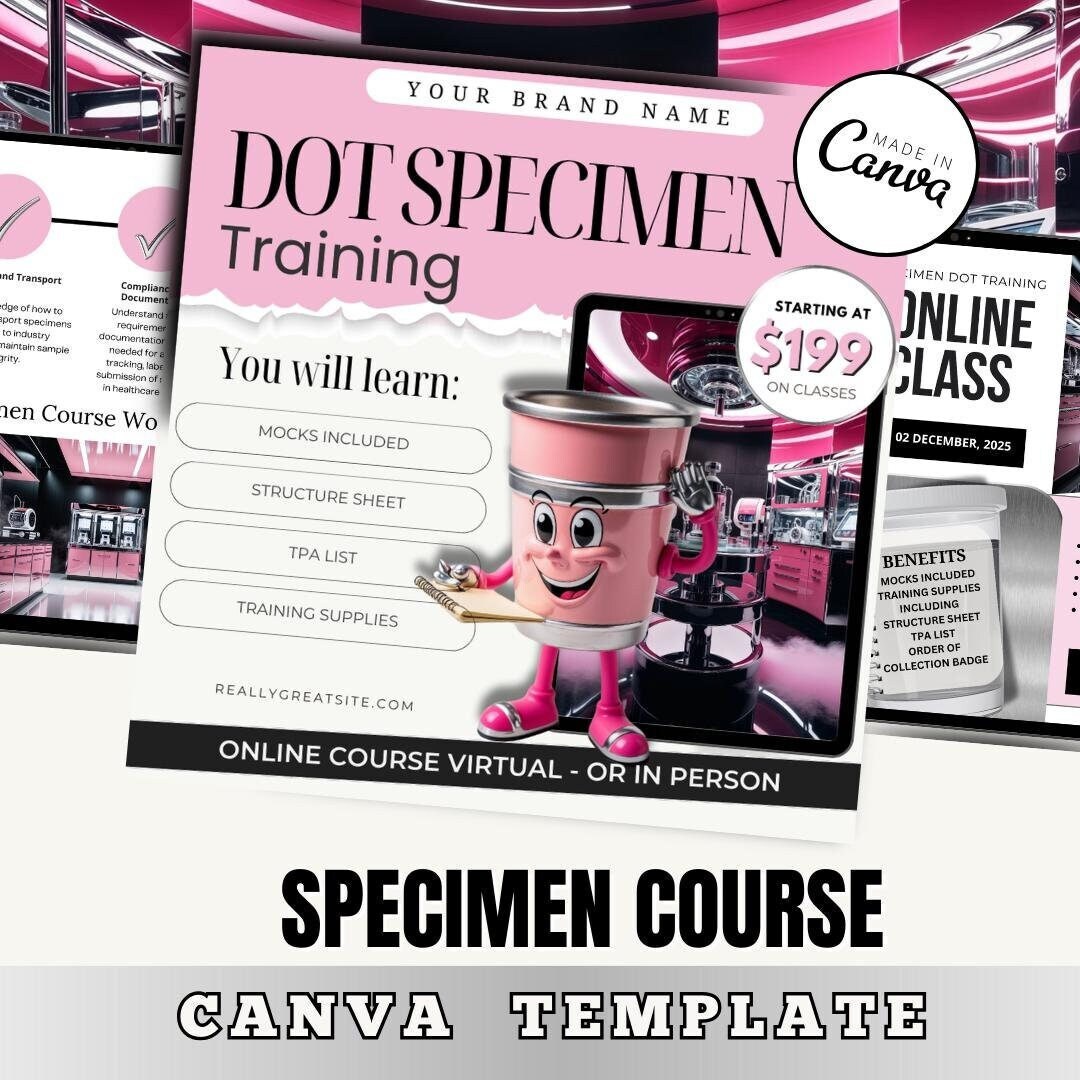 DOT Specimen Course Canva Flyer Template / DIY Medical DNA Lab Service ...