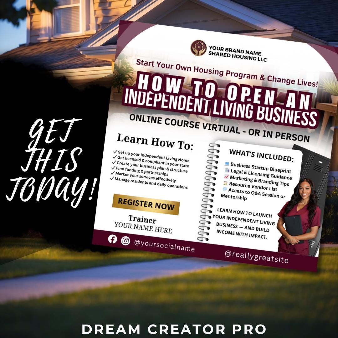 Independent Living Business Flyer Bundle | 4 Editable Canva Templates ...