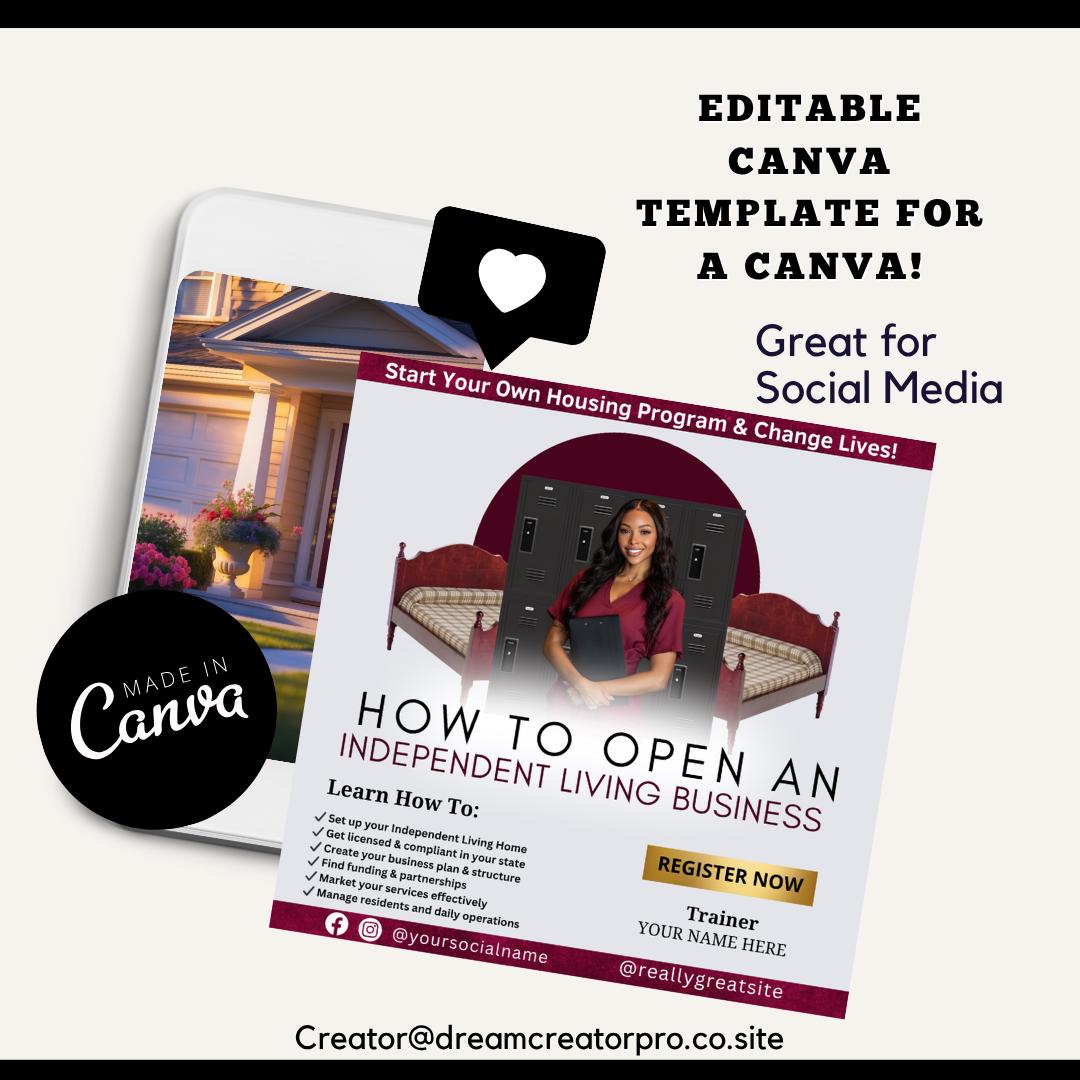 Independent Living Business Flyer Bundle | 4 Editable Canva Templates ...