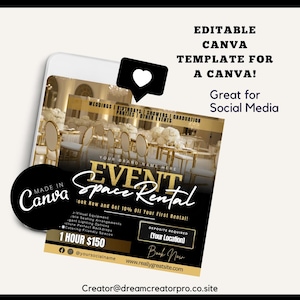 Event Space Rentals Flyer Template / Event Hosting / Digital Flyer ...