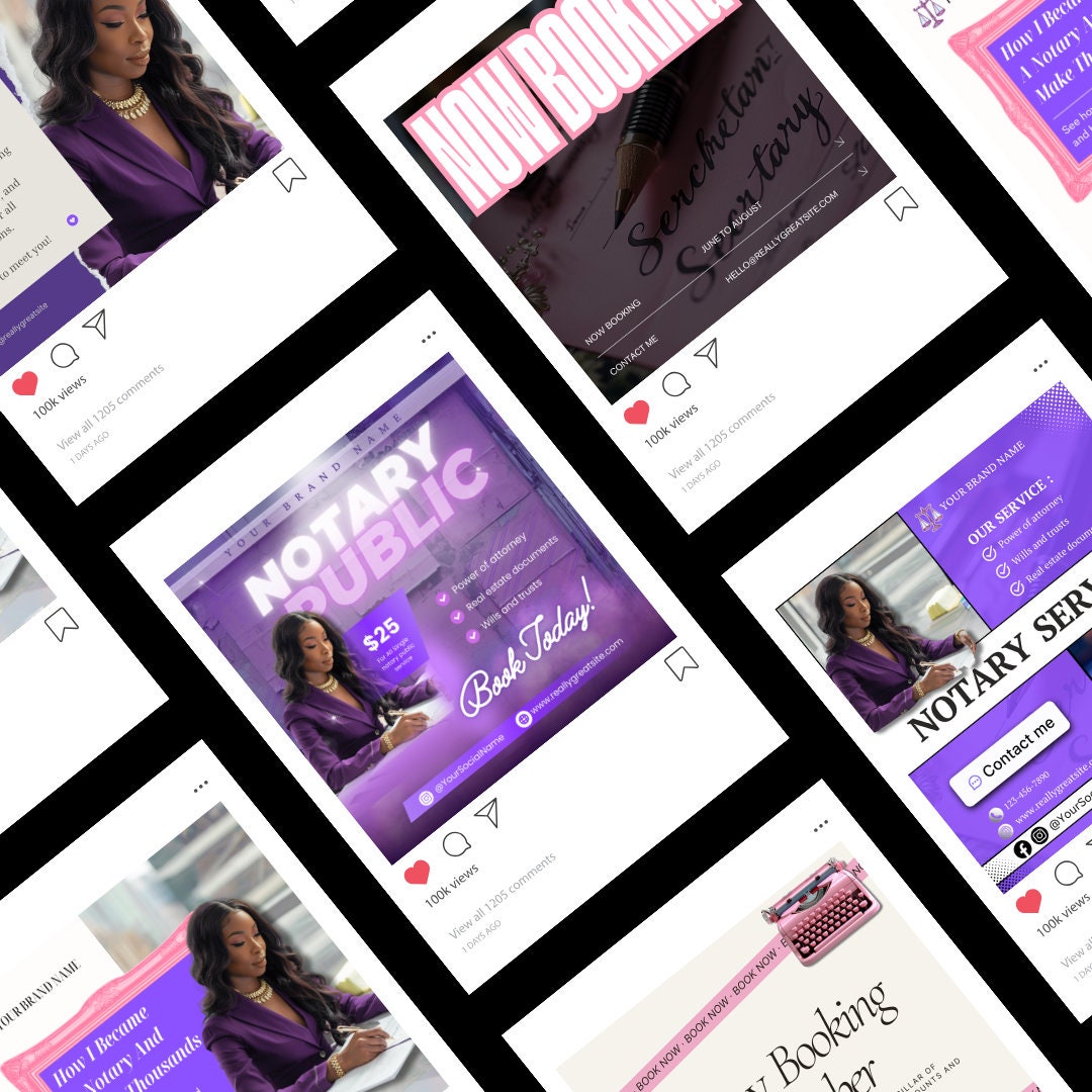 Notary Public Canva Template / Service Flyer Template / Instagram Canva ...