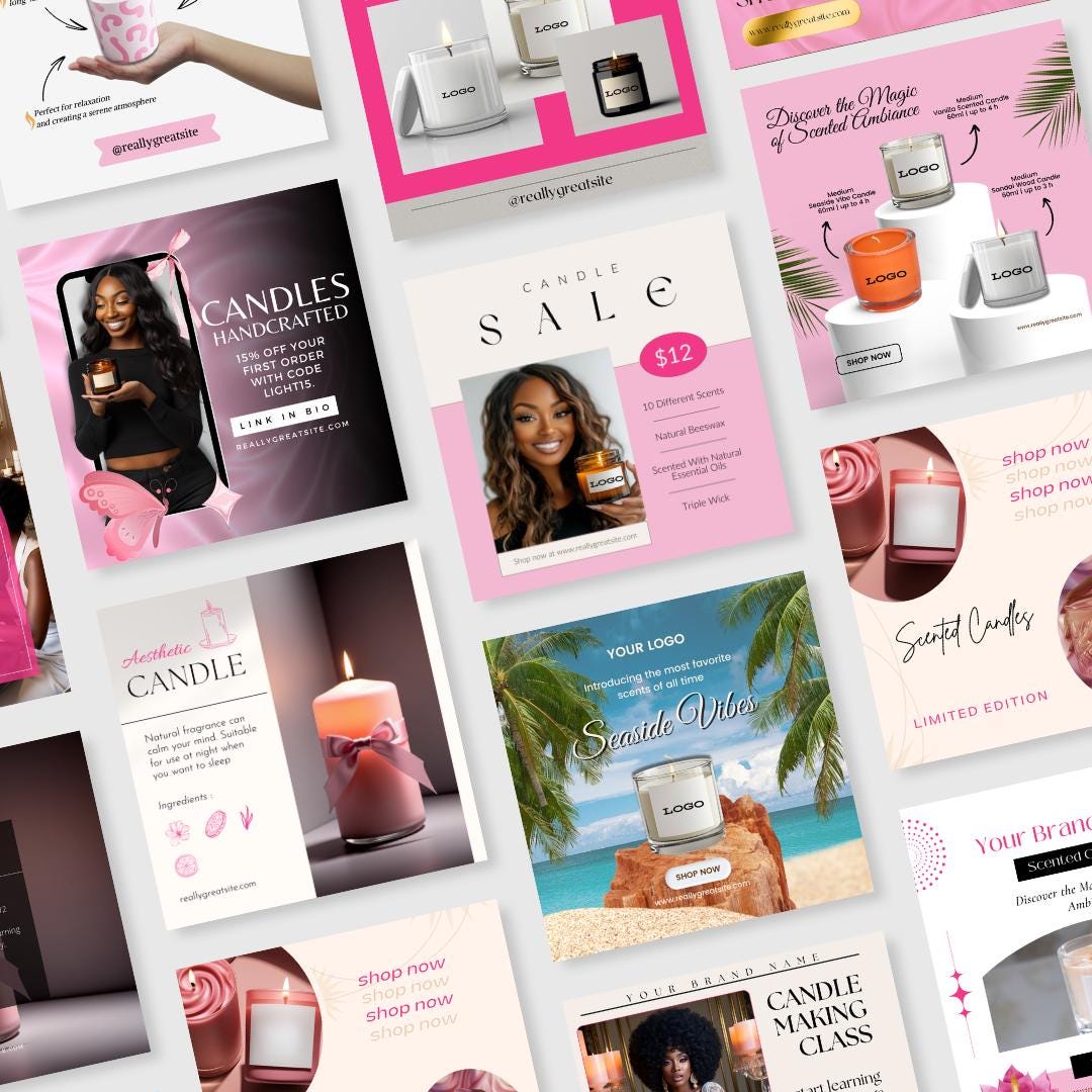 Candle Business Flyer Canva Template / Candle Mockup Flyer / Candle ...