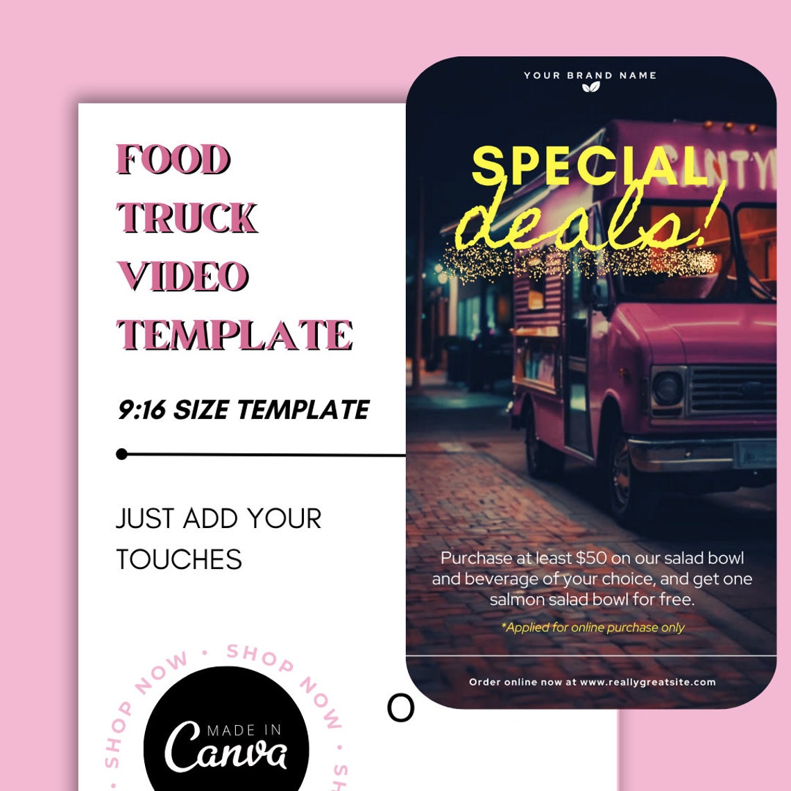 Food Truck / Food Truck Templates / Bar Menu / Canva Template 2024 ...