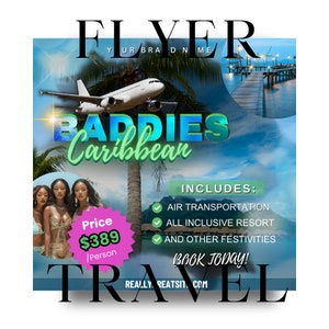 Baddies Caribbean Flyer Travel Agent Flyer / Travel Agent Canva ...