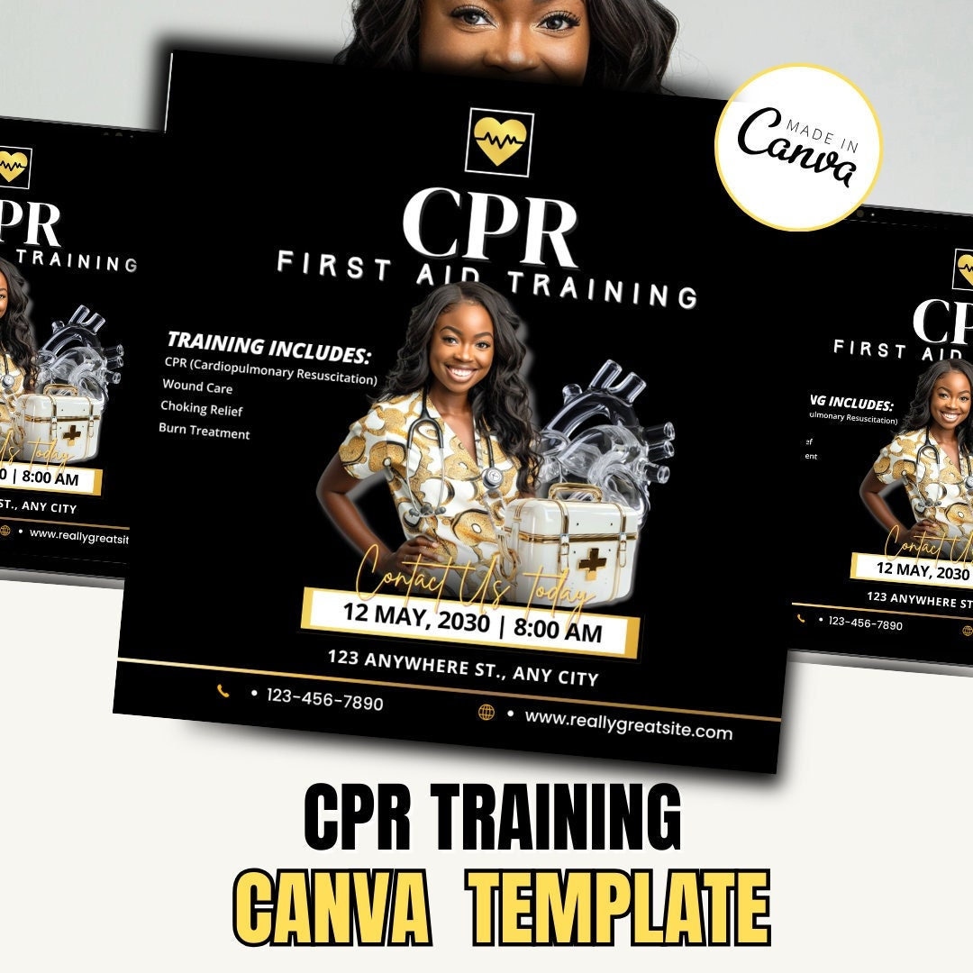 CPR Flyer TEMPLATE / DIY Medical Service Flyer/ First Aid Flyer ...