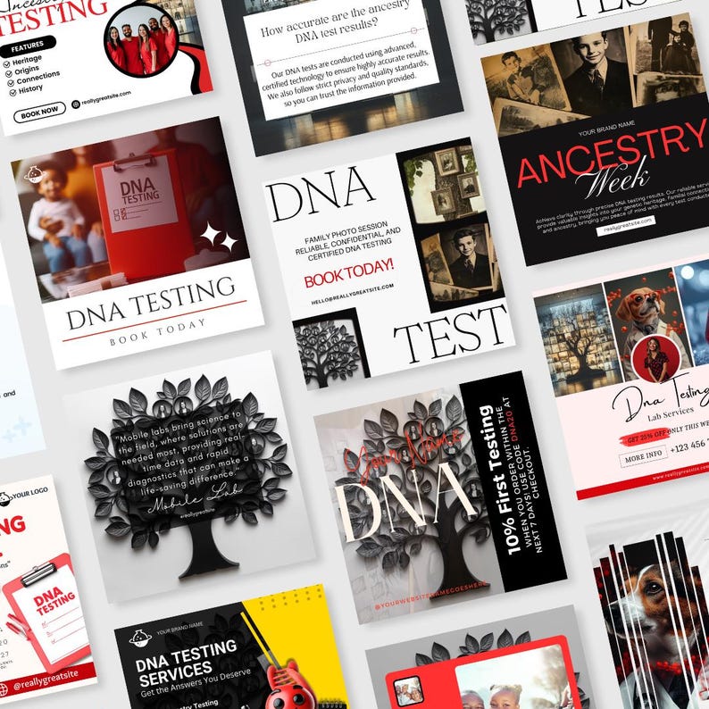 DNA Testing Flyer Canva Templates / DIY DNA Lab Service Yard Sign ...