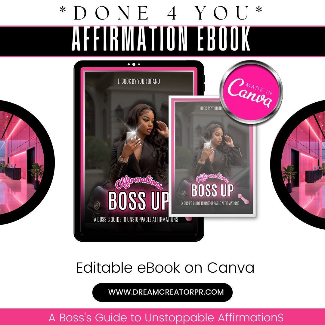 Affirmation Ebook Template Guide / Canva E-book Template / Canva Guide ...