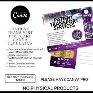 Patient Transport Postcard Service Flyer / DIY Mobile Patient Transport ...