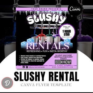 Animated Slushy Machine Flyer Template | Video Canva Template | Party ...