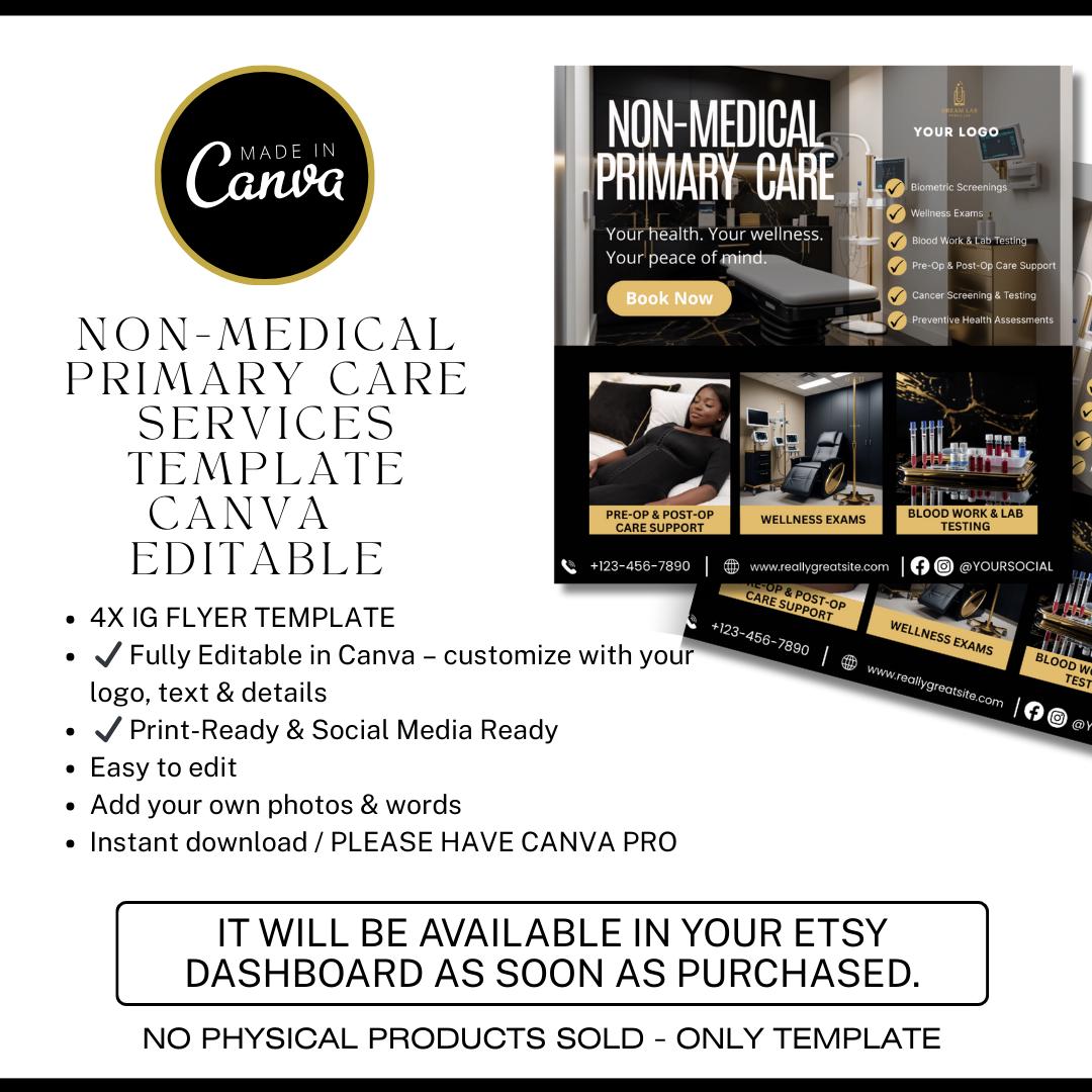 Non-medical Primary Care Flyer Template | Wellness, Biometric Screening ...