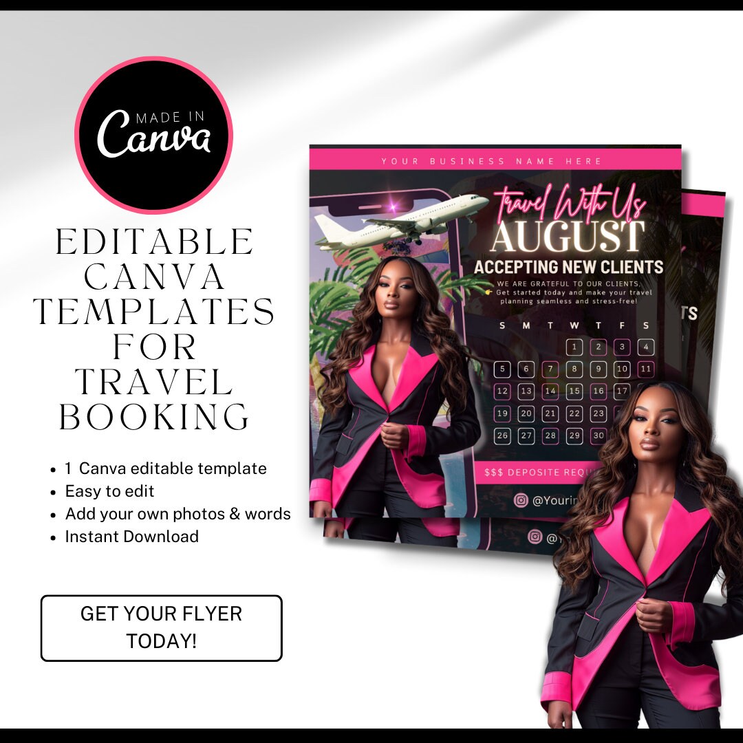 TRAVEL Agent Flyer / Travel Agent Canva / Travel Agent / Travel Booking ...