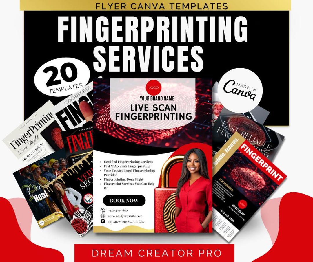 Fingerprinting Service Canva Template | 17 Instagram Posts + 3 ...
