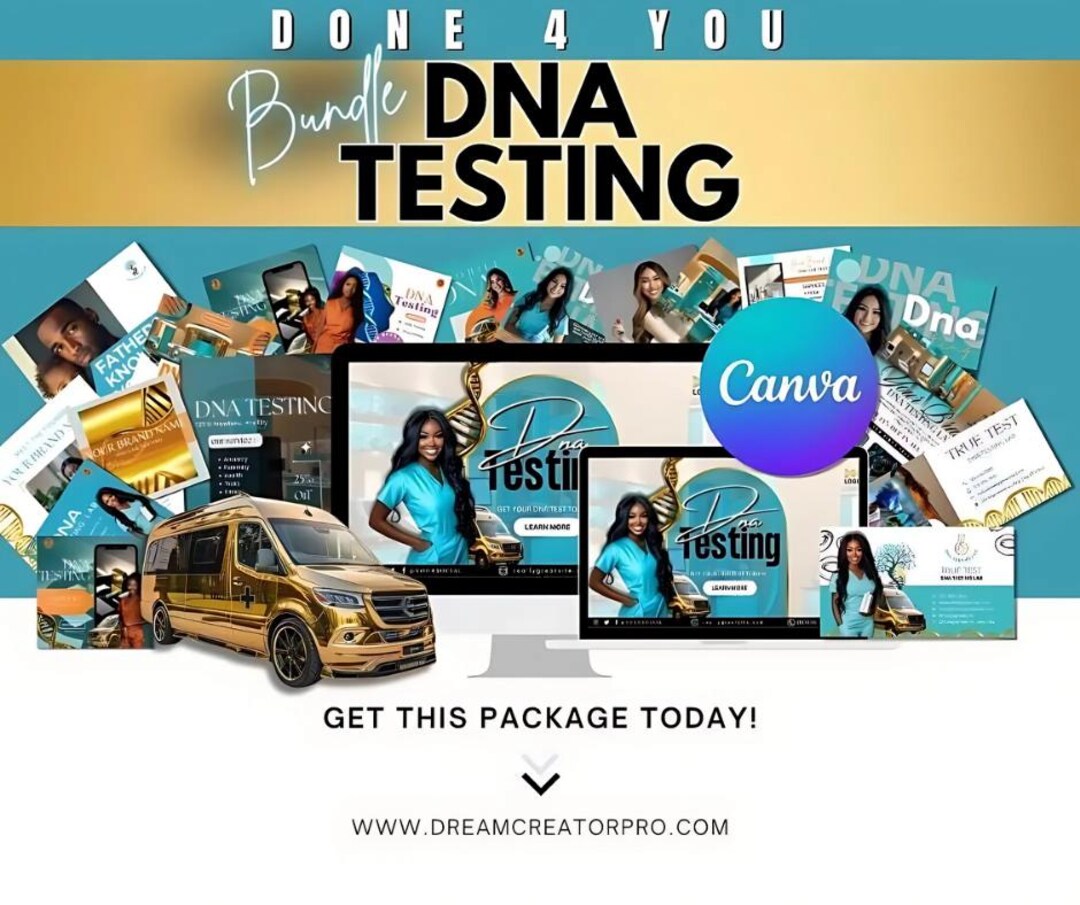 Mobile DNA Testing Service Canva Bundle Template / DIY Medical Flyer ...