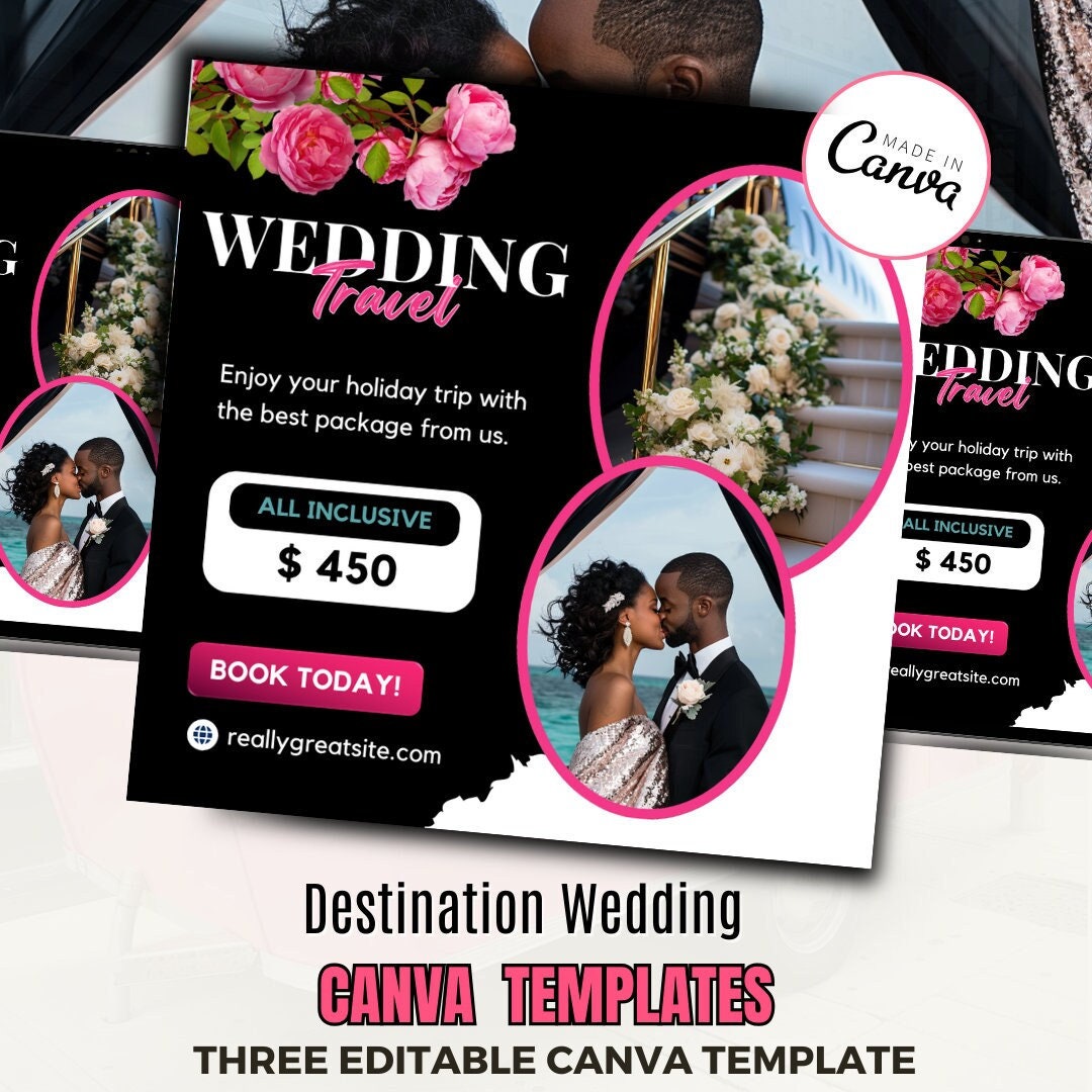 Destination Wedding TRAVEL Agent Flyer / Travel Agent Canva / Travel ...