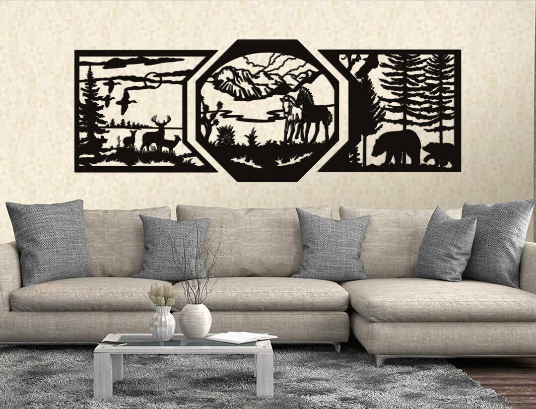 Nature Scenery Wall Decoration, Laser Cut Files Dxf, Cdr, Ai, Svg - Etsy