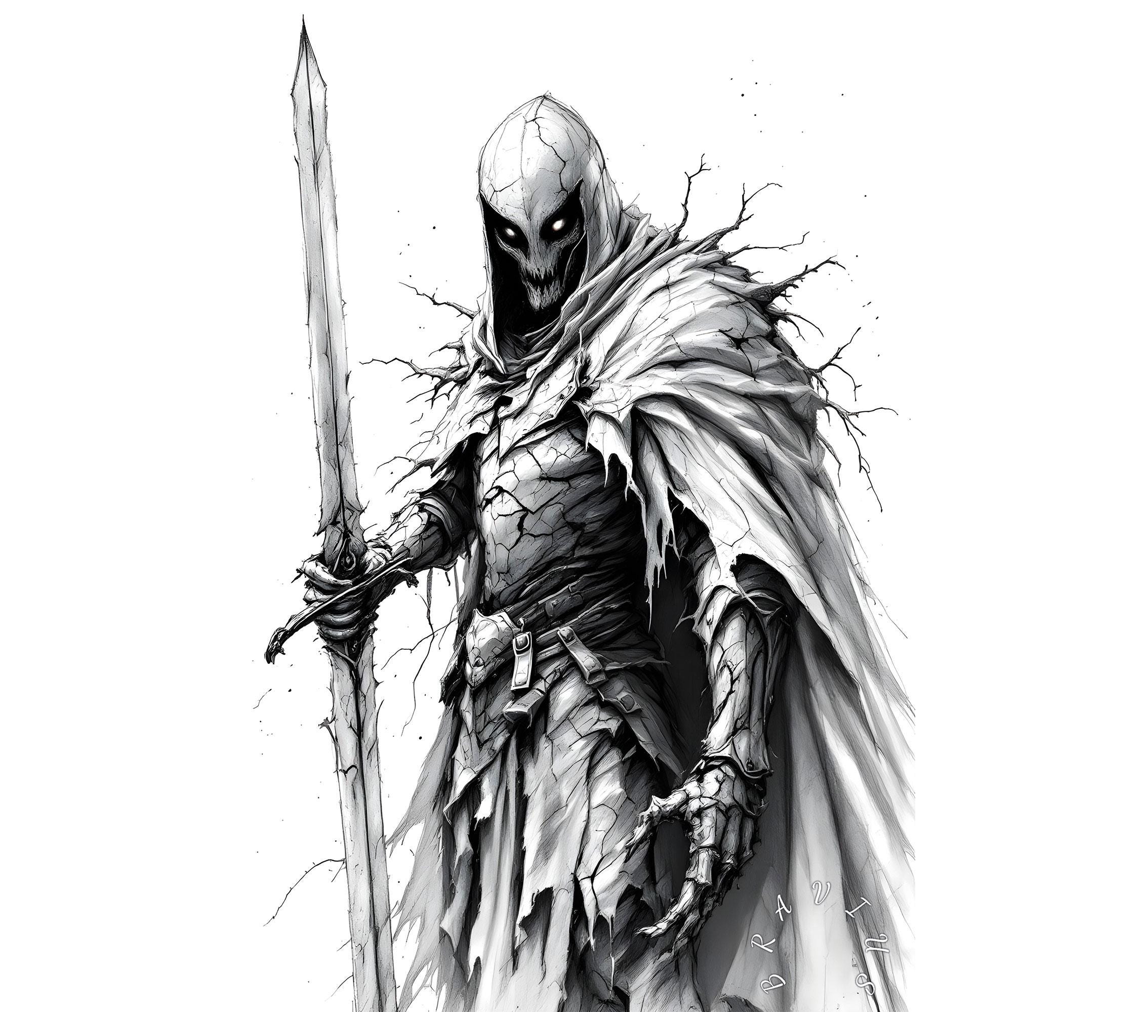 Custom Pencil Sketch DND Character Portrait: Medieval RPG Art (digital ...
