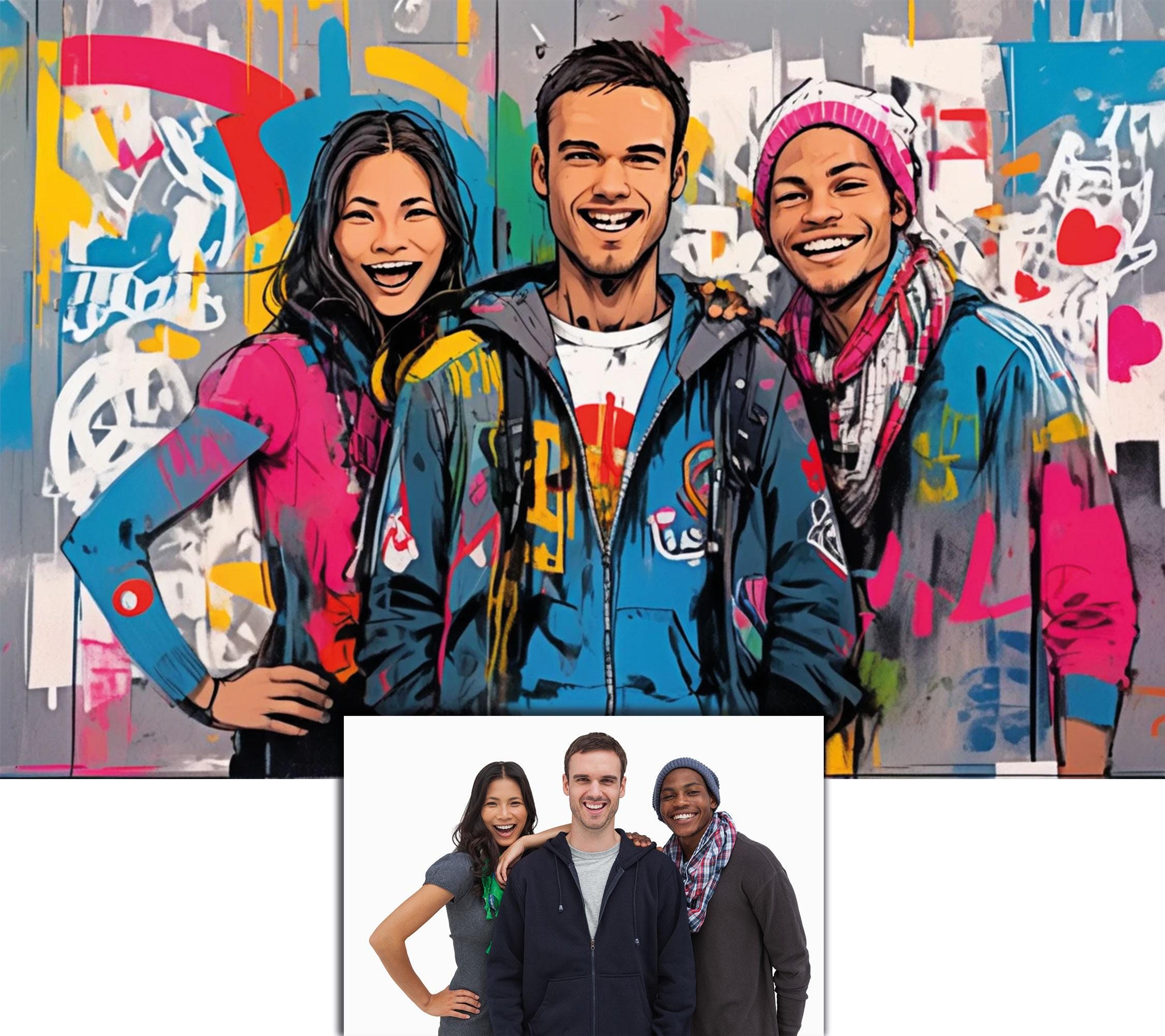 Custom Graffiti Splash Portrait – Personalized Urban Street Art Style ...
