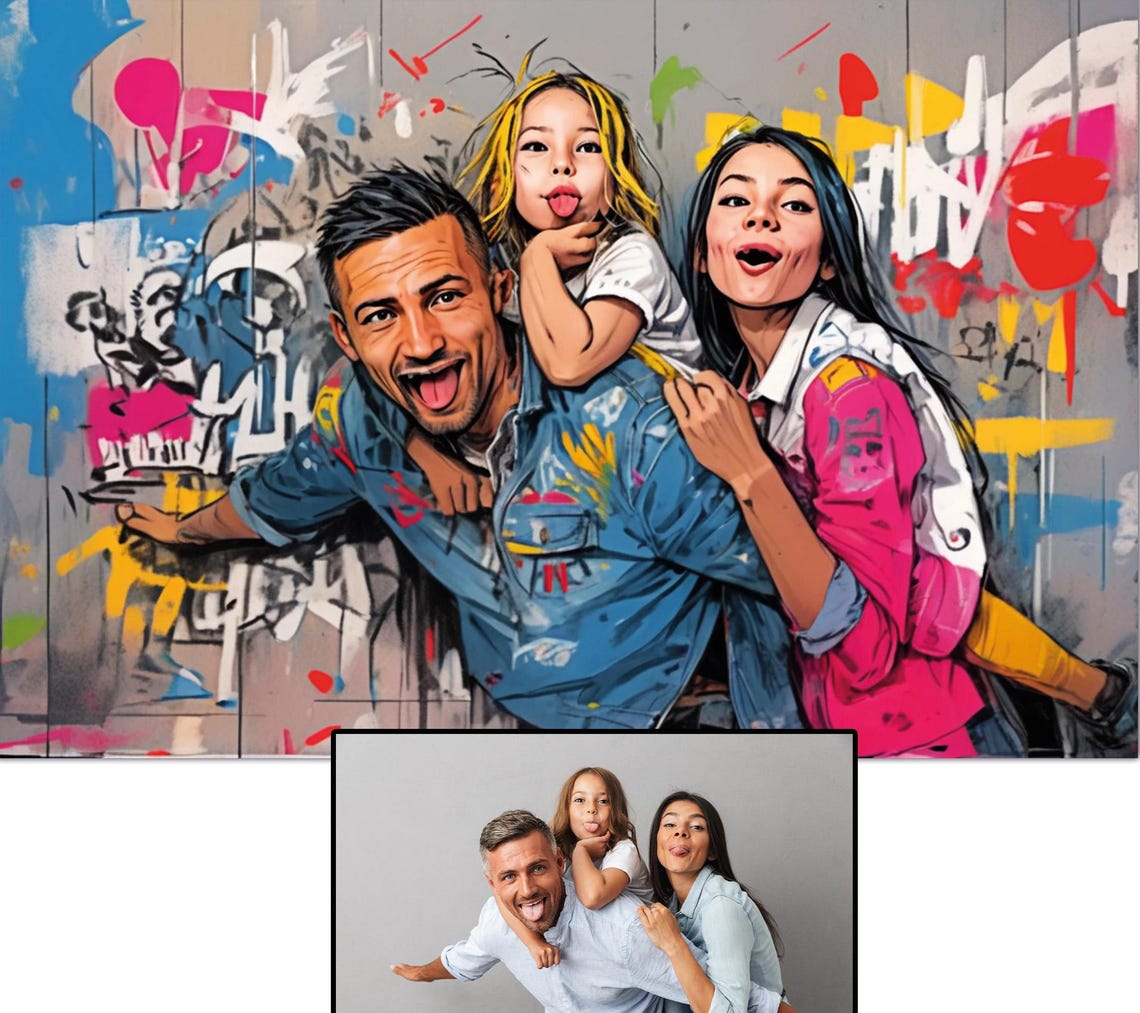 Custom Graffiti Splash Portrait – Personalized Urban Street Art Style ...